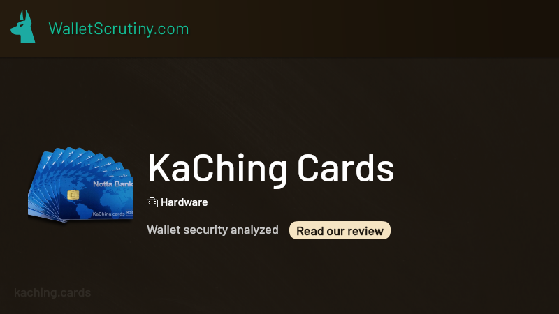 WalletScrutiny - KaChing Cards